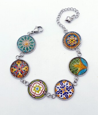Handmade TRADITIONAL TILES BRACELET unique MEDITERRANEAN spanish ...