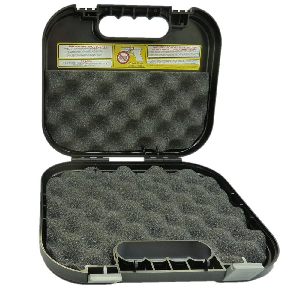 Glock OEM Gun Case Single Handgun 10.5" x 9" x 2.5" Black Case w/ Foam ...