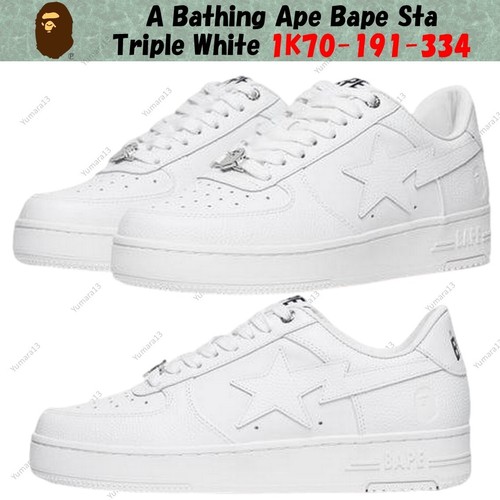 A Bathing Ape Bape Sta Triple White 1K70-191-334 Men's Size | eBay