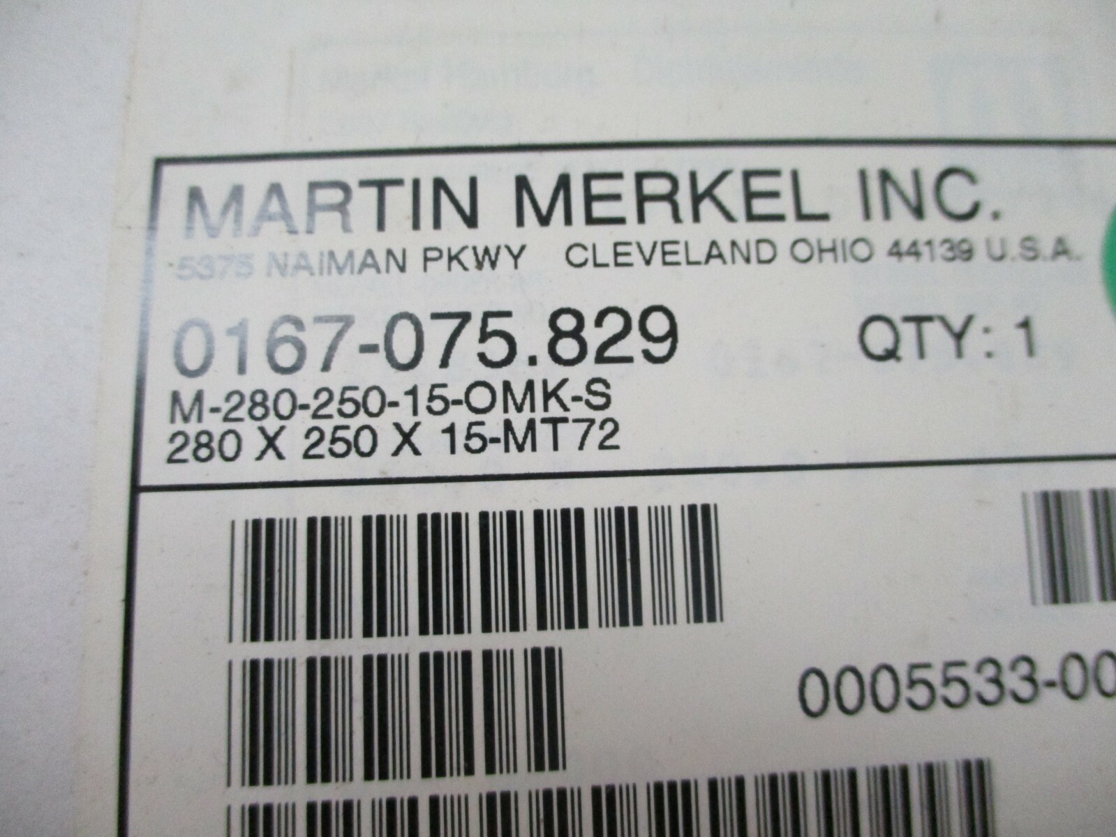 NEW MARTIN MERKEL M-280-250-15-OMK-S omegat-seals for pistons and rods ...