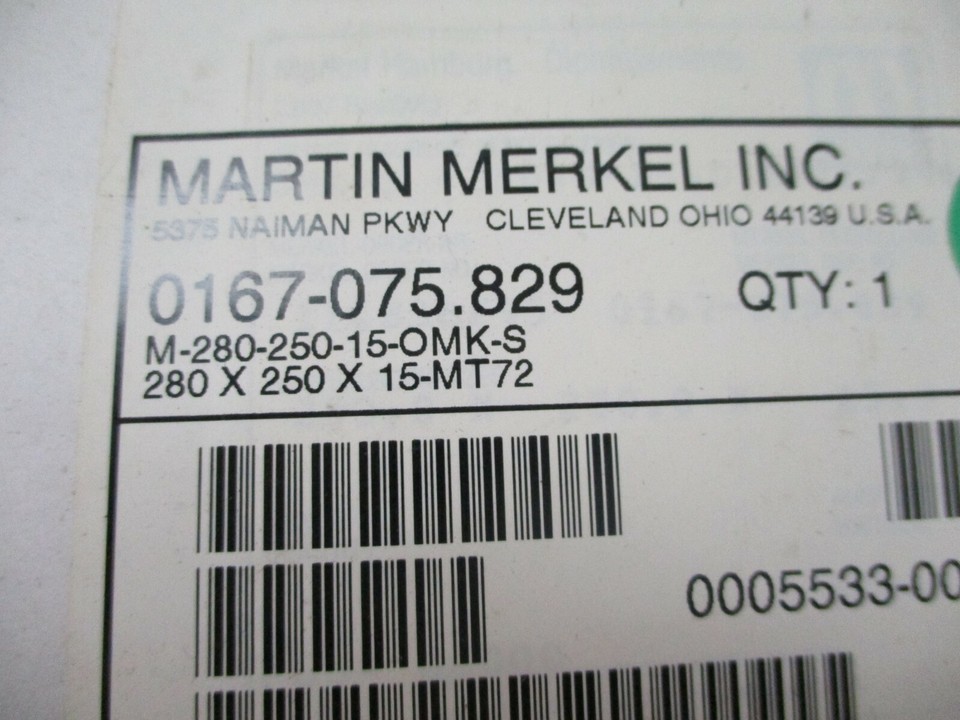 NEW MARTIN MERKEL M-280-250-15-OMK-S omegat-seals for pistons and rods ...