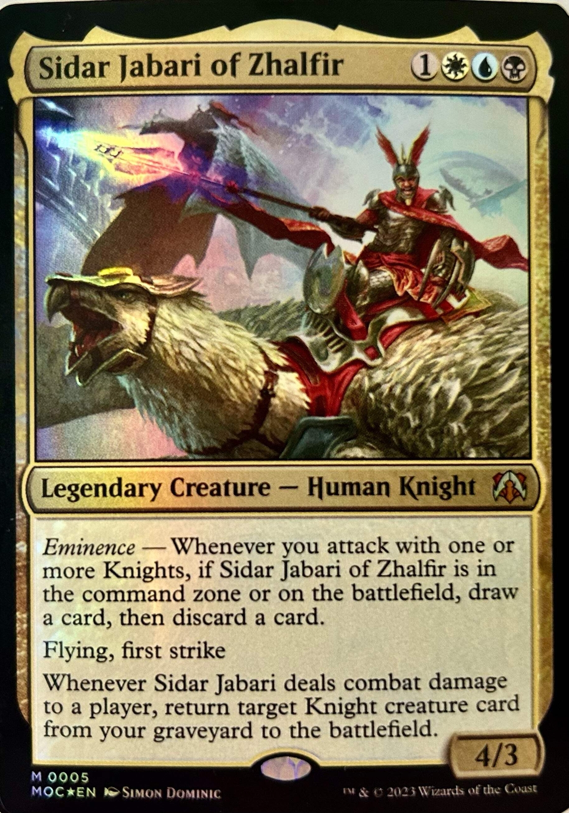 Sidar Jabari of Zhalfir - Knights | eBay