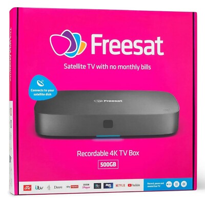 Freesat UHD-4X 500GB Smart 4K Ultra HD Digital Satellite TV Set Top Box ...