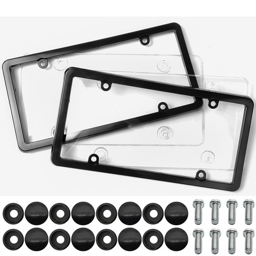 2X Unbreakable License Plate Covers Frames Auto Tag Shield Protector ...