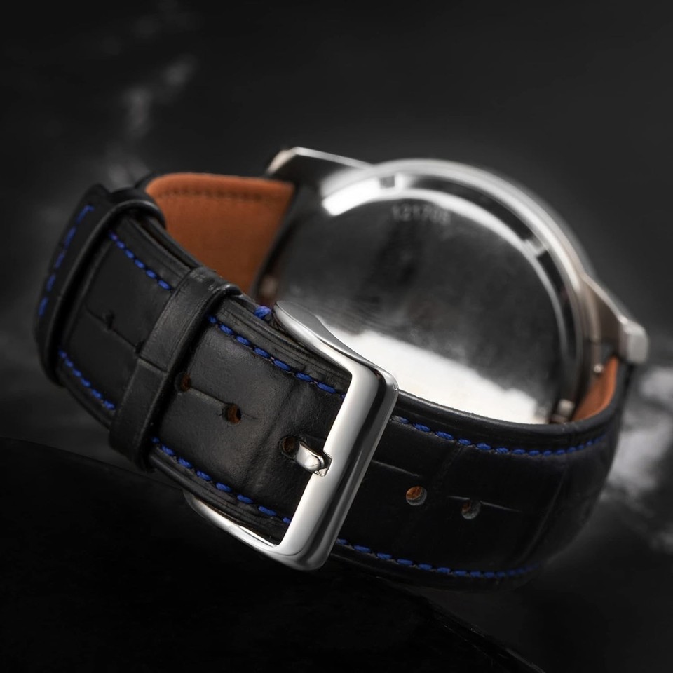 EACHE Leather Watch Straps Alligator Grain Quick Release Leather Watch ...