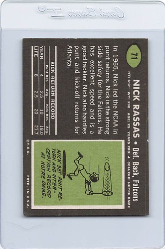 1969 Topps #71 Nick Rassas Falcons NM *DA-D7572 | eBay