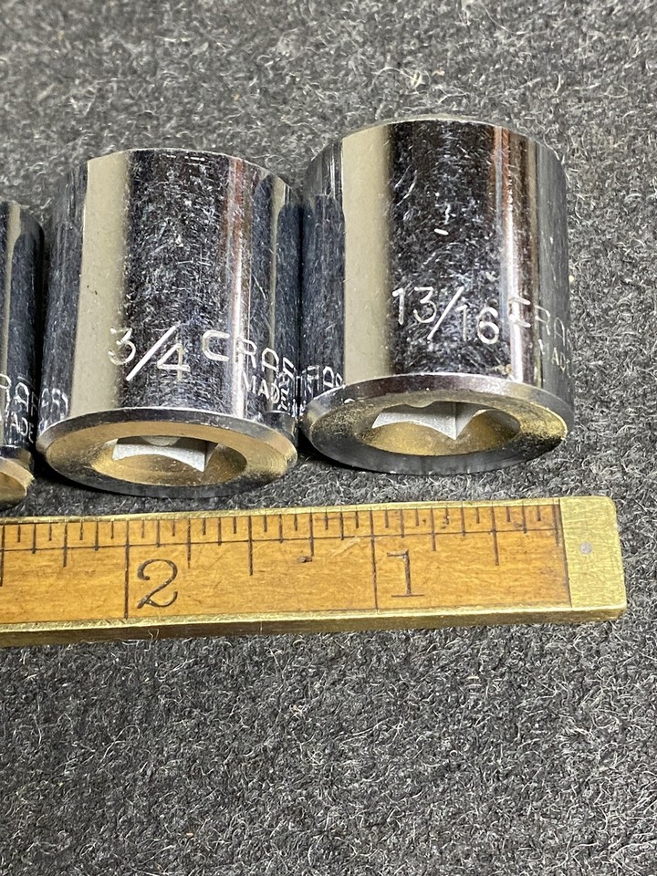 Vintage Craftsman 11 pc 6pt and 8pt 3/8” Dr SAE Socket Set 1/4”- 13/16 ...