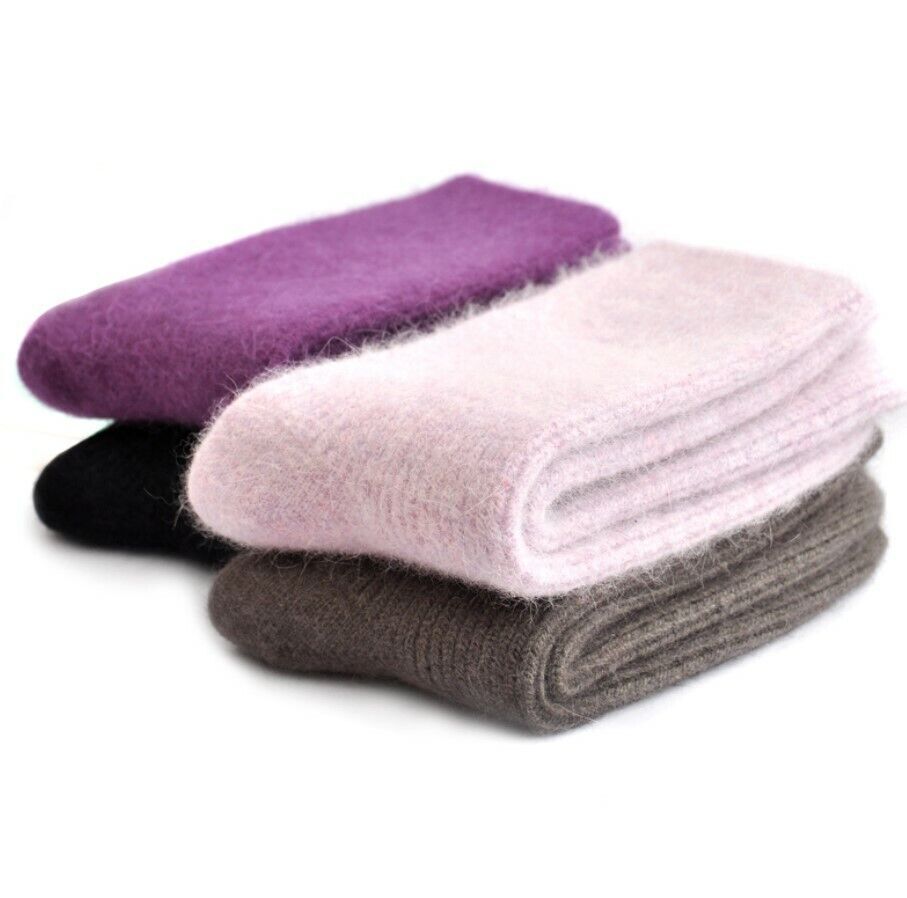 3 Pairs Women 100% Pure Wool Cashmere Socks Thermal Thick Boot ...