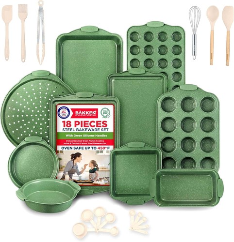 Swiss Kitchen Nonstick Green Marble Baking Pan Set, 18pc | eBay