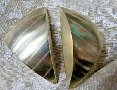 Tony Papp Modernistic Designer Sterling Clip On Earrings w/Vertical ...