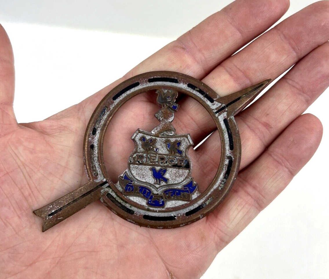 RARE 1938 Pierce Arrow Automobile Car Radiator Emblem Badge Enamel ...