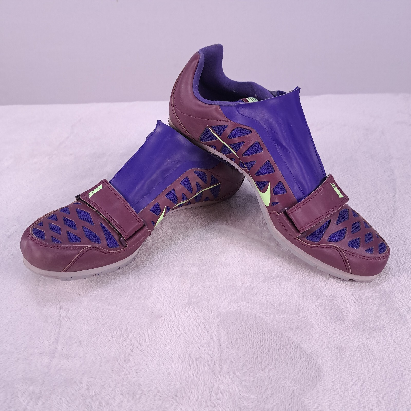 Nike Zoom Field Long Jump 4 Cleats Mens 10.5 Purple Bordeaux Lime Blast ...