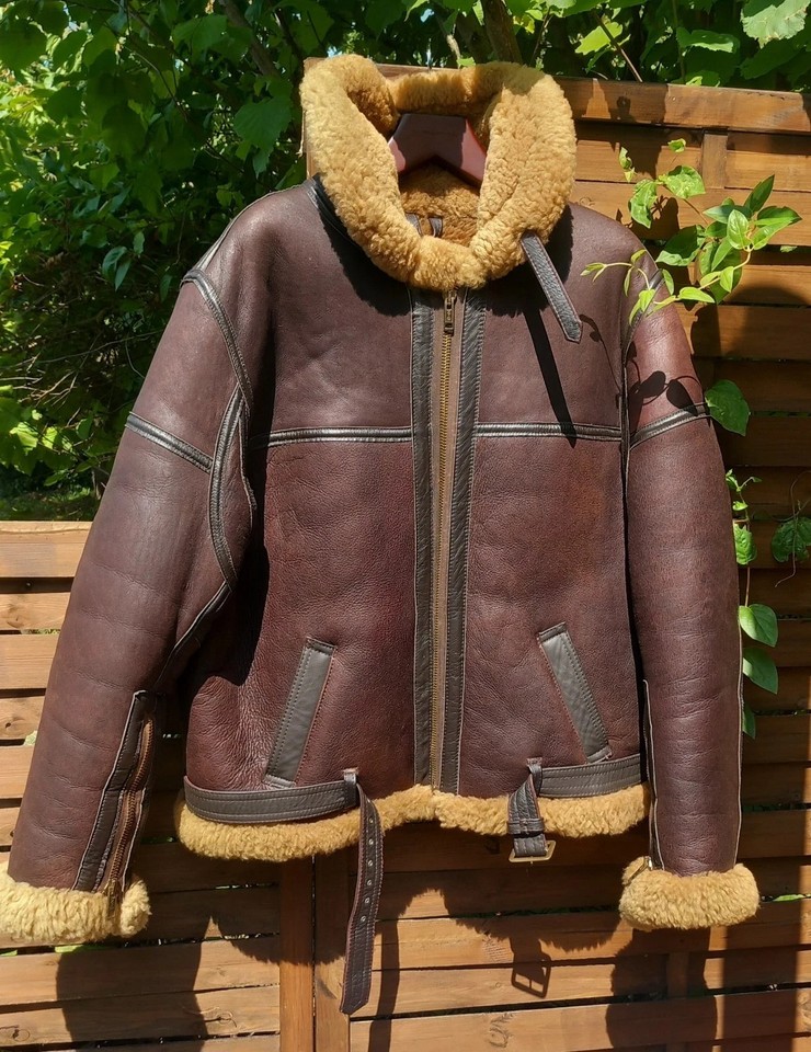 Men's B3 Irvin Sheepskin Flying Jacket RAF Aviation Flight Leather ...