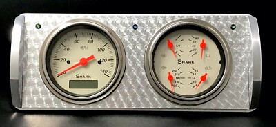 1940 Ford Car 2 Gauge Dash Panel Quad Style Engine Turned Insert Set ...