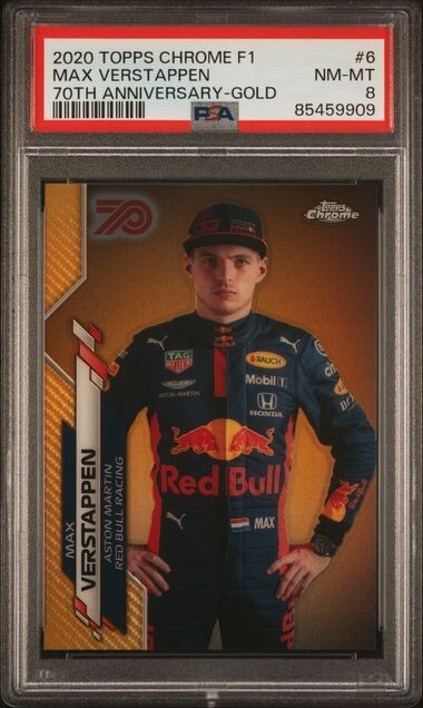 2020 Topps Chrome Formula 1 F1 Max Verstappen #6 70th Anniversary Gold ...