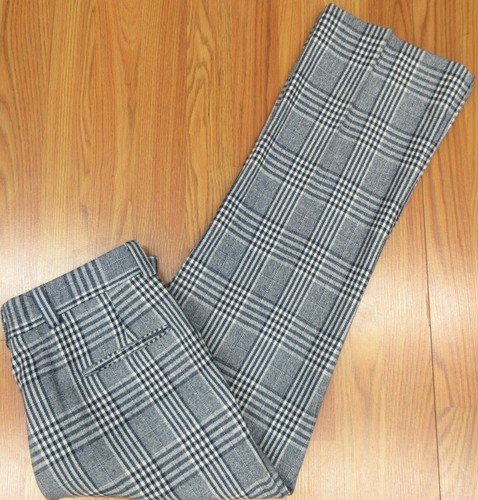 VTG WINDOW PANE WOOL PANTS NAVY & CREAM Sz 33W x 29L | eBay