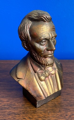 ABRAHAM LINCOLN Mini Bust Cast Metal Bronze Copper 4.5" Statue | eBay