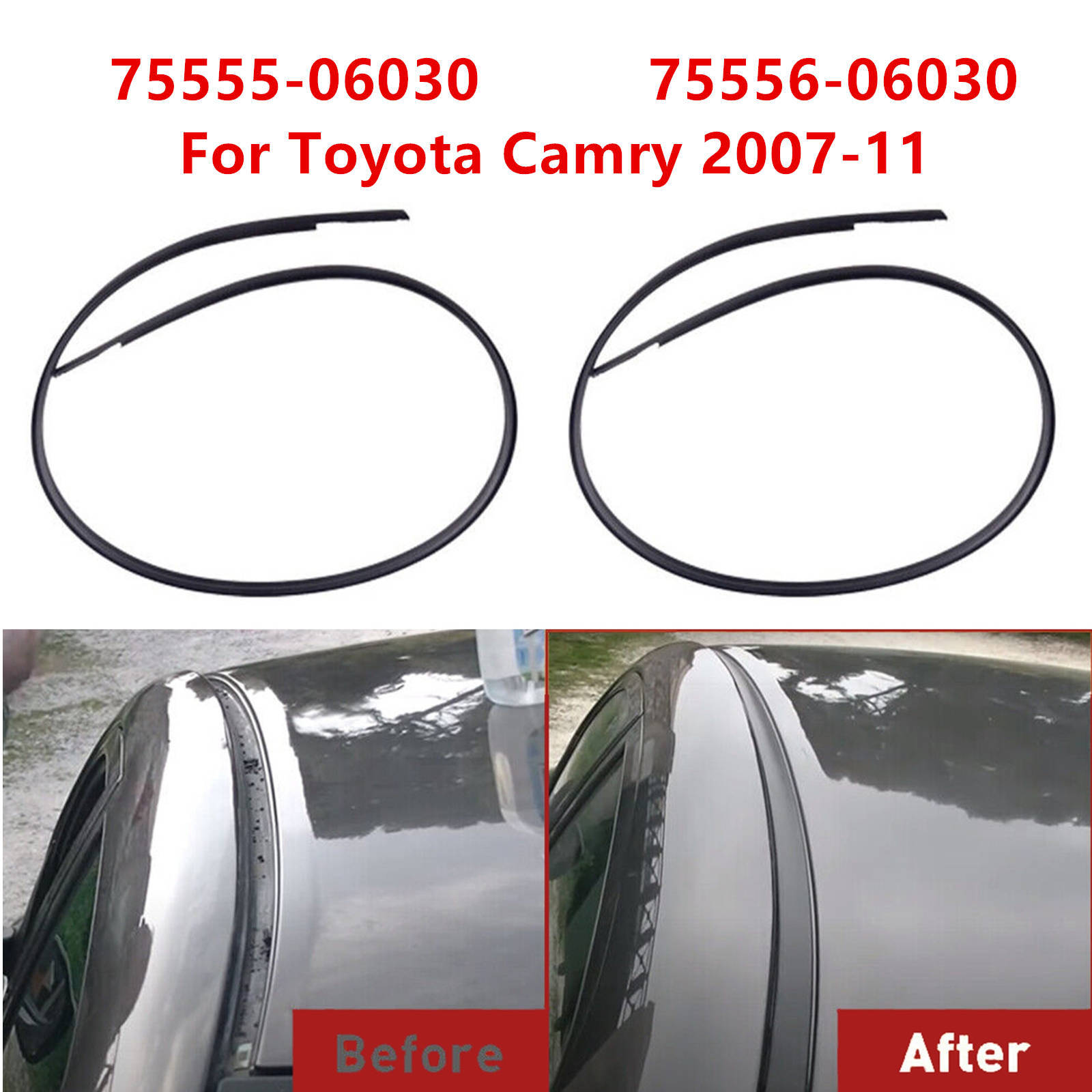2Pcs For Toyota Camry 75556-06030 75555-06030 Roof Drip Molding Trim ...