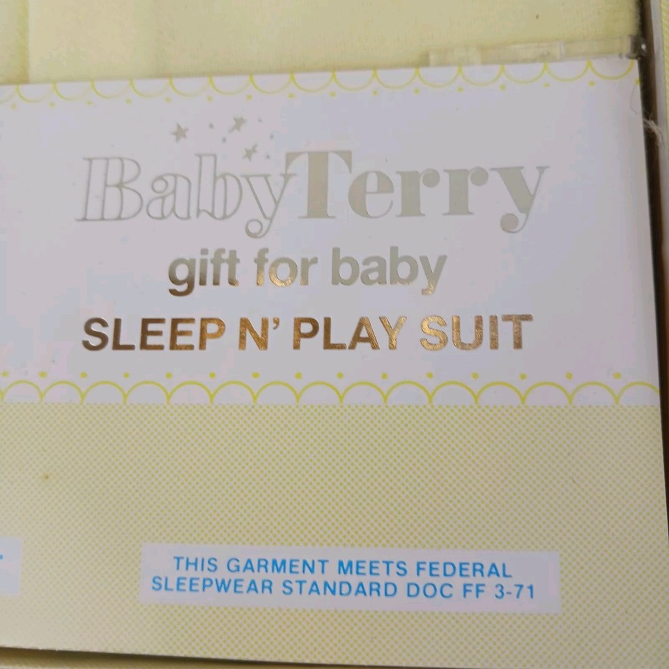 Vintage 60s Baby Terry Sleep N Play One Piece Coverall Yellow Duck To ...