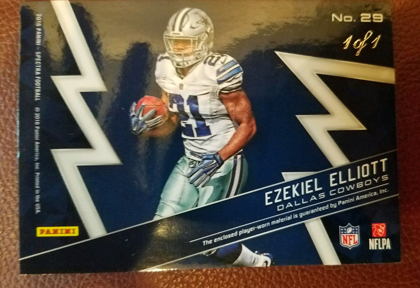 2016 Spectra Gold Monumental NFL Shield Logo 1/1 Ezekiel Elliott ...