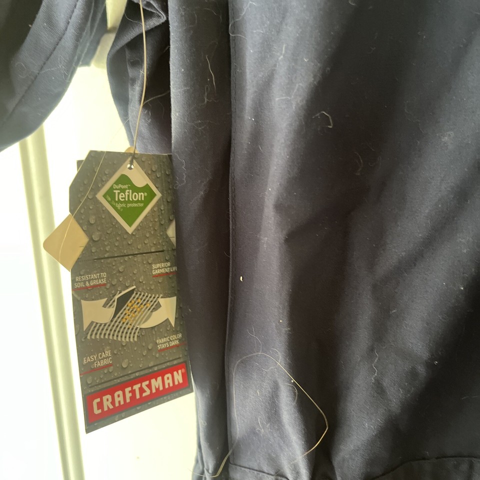 CRAFTSMAN COVERALLS X-Large NWT Teflon Covered Zipper Pockets Elastic ...