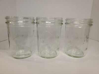 Vintage Clear Longlife Wide Mouth Mason Jar (77 MB) Pint Size Lot Of 3 ...