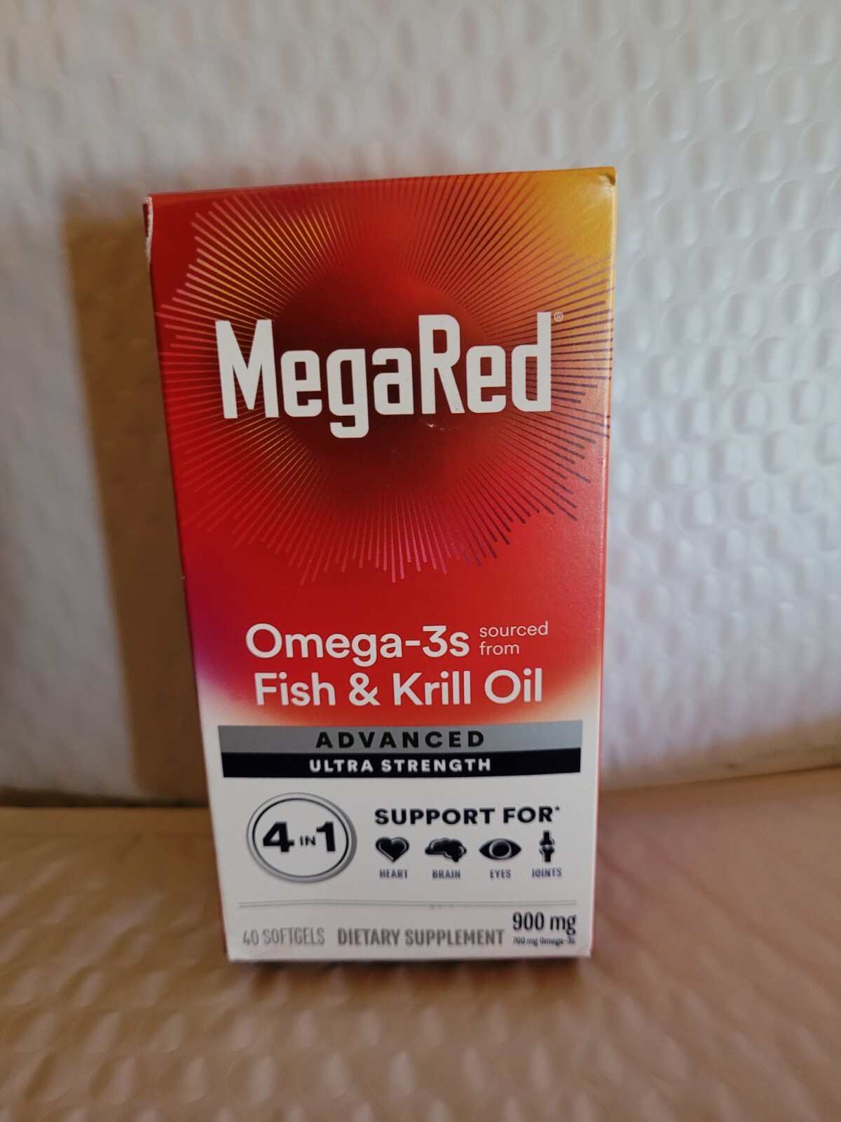 MegaRed, Advanced Ultra Strength 4 In 1 Omega-3s, 900 mg, 40 Softgels ...