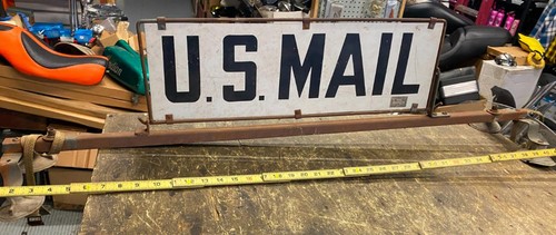 Vtg U.S Mail Post Office Delivery Sign Roof Mount Advertising 50's ...