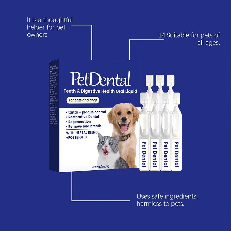 Pet Dental Teeth &Digestive HealthOral Liquid with HerbalBlend ...