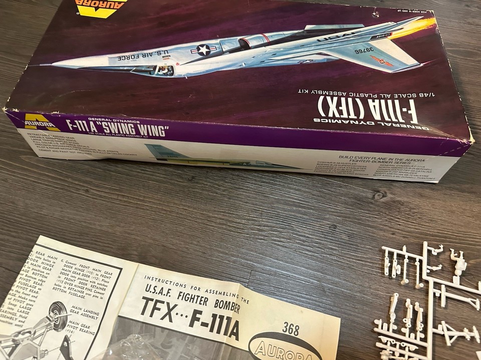General Dynamics F-111A (TFX) Swing Wing 1/48 SCALE by Aurora Not Built ...