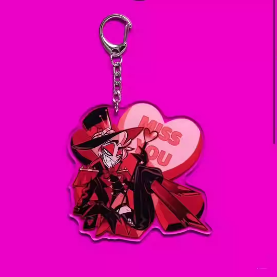 8pcs/set Hazbin Hotel Acrylic Pendant Key Chain Key Ring Backpack ...