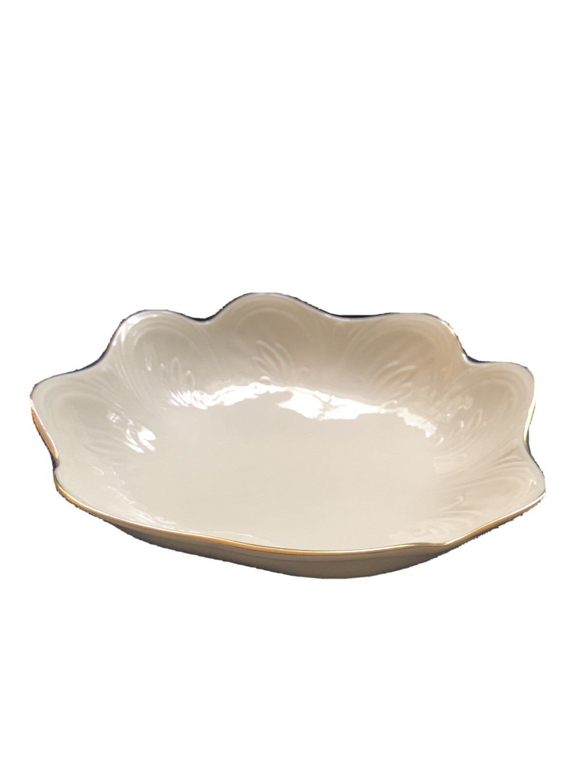 NEW LENOX SAYBROOKE SCALLOPED BOWL WITH 24k GOLD TRIM | eBay