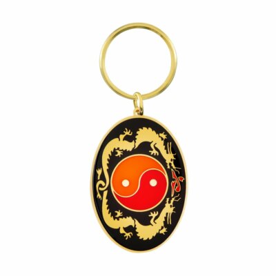 Martial Arts Key Ring - Oval Yin Yang Key Chains TKD Karate Judo MMA ...