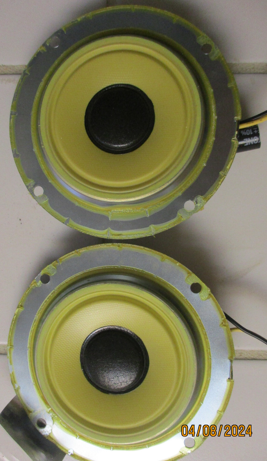 SONY - SS-MB350H Yellow Midrange great pair, 1-825-319-11, ~4" 7.55 ...