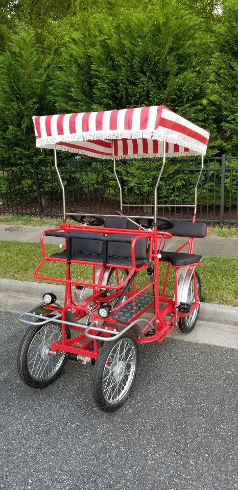 Surrey Bike Single Bench, Red, Beach Surrey Bikes, Quadracycle, 4 wheel ...