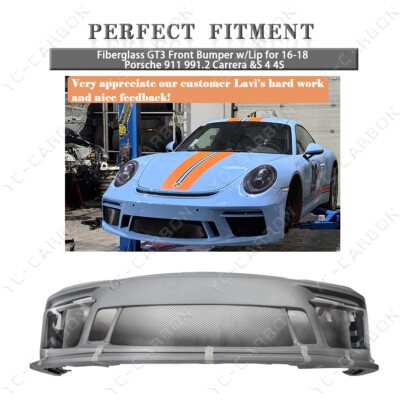 Fiberglass GT3 Front Bumper w/Lip for 16-18 Porsche 911 991.2 Carrera&S ...