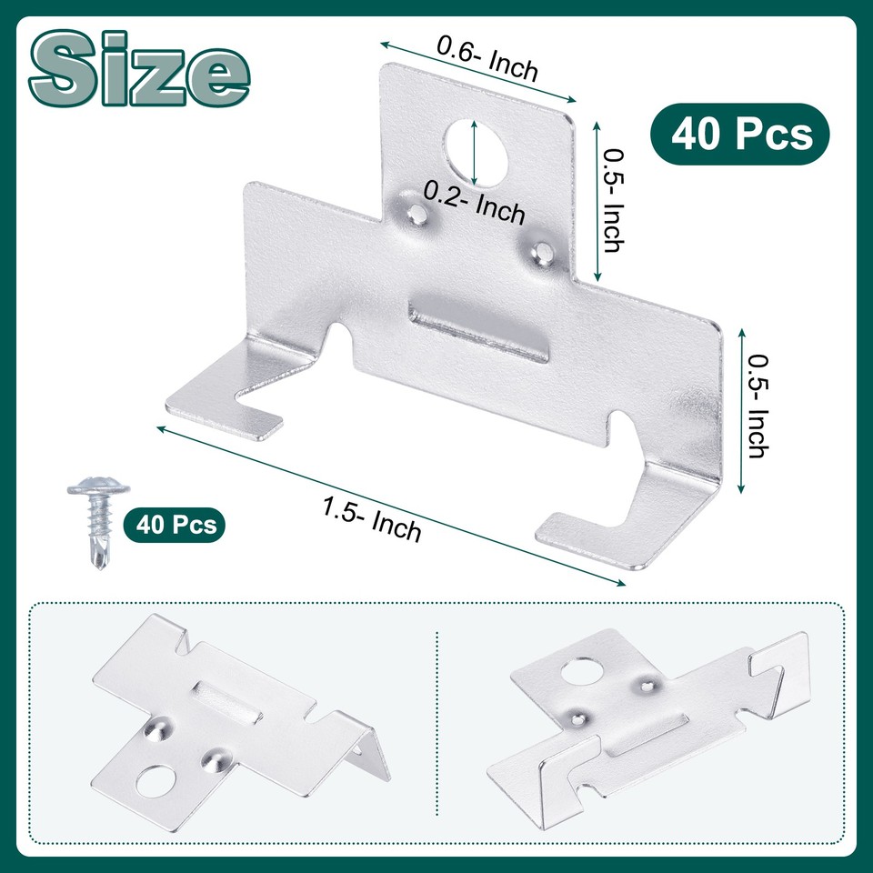 40 Pcs Recessed Light Clips, 1.5" x 0.45" Metal Can Recessed Light ...