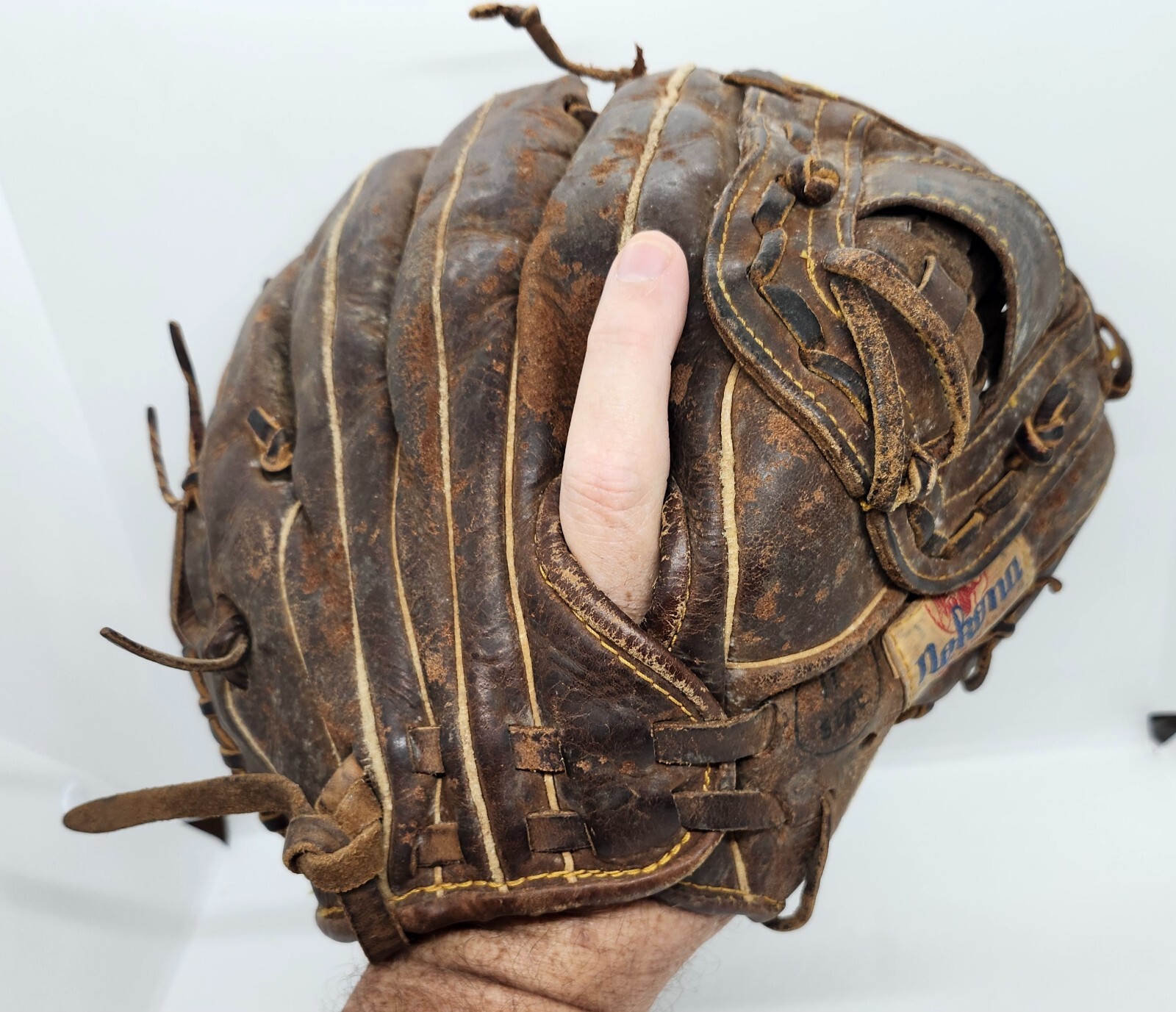 VINTAGE BUCKSKIN LEATHER NOKONA #AMG-100X #11 RHT BASEBALL GLOVE | eBay