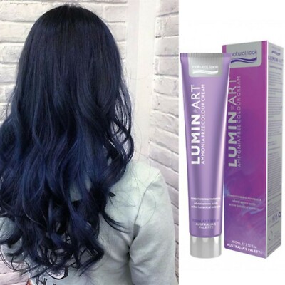 2PCS Natural Look LuminArt Ammonia Free Colour Cream 2.7- Blue Black ...