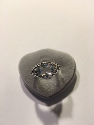 White Sapphire Ring white Rhodium Plated Jewelry Size 7.5-R577 | eBay