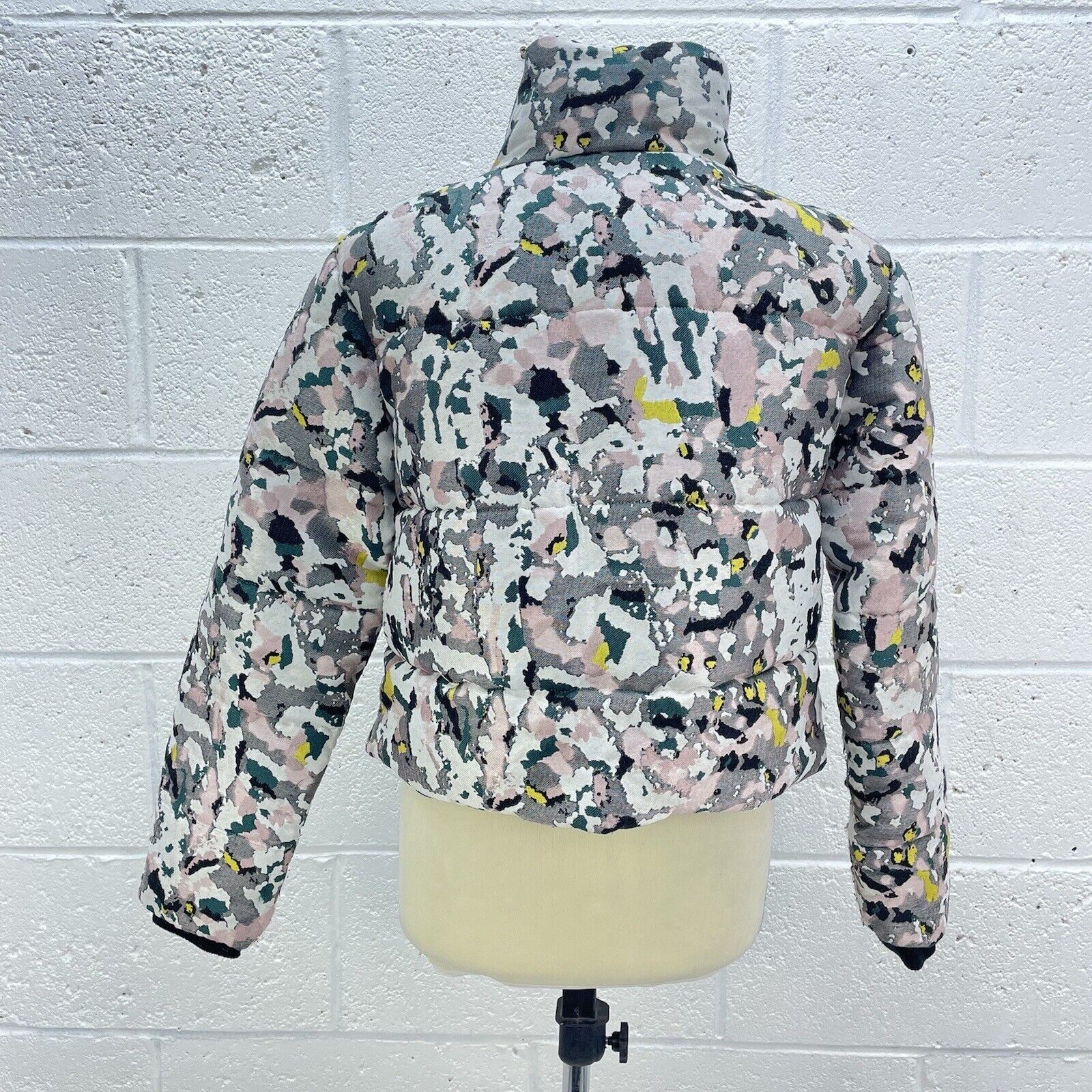 SUPERDRY Y2K GREY CAMO PRINT PINK GREEN THICK PADDED CROPPED JACKET ...