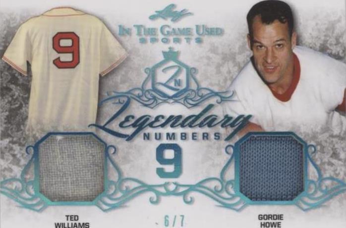 2019 Leaf In The Game Used Sports - Legendary Numbers Dual Relics Ted ...