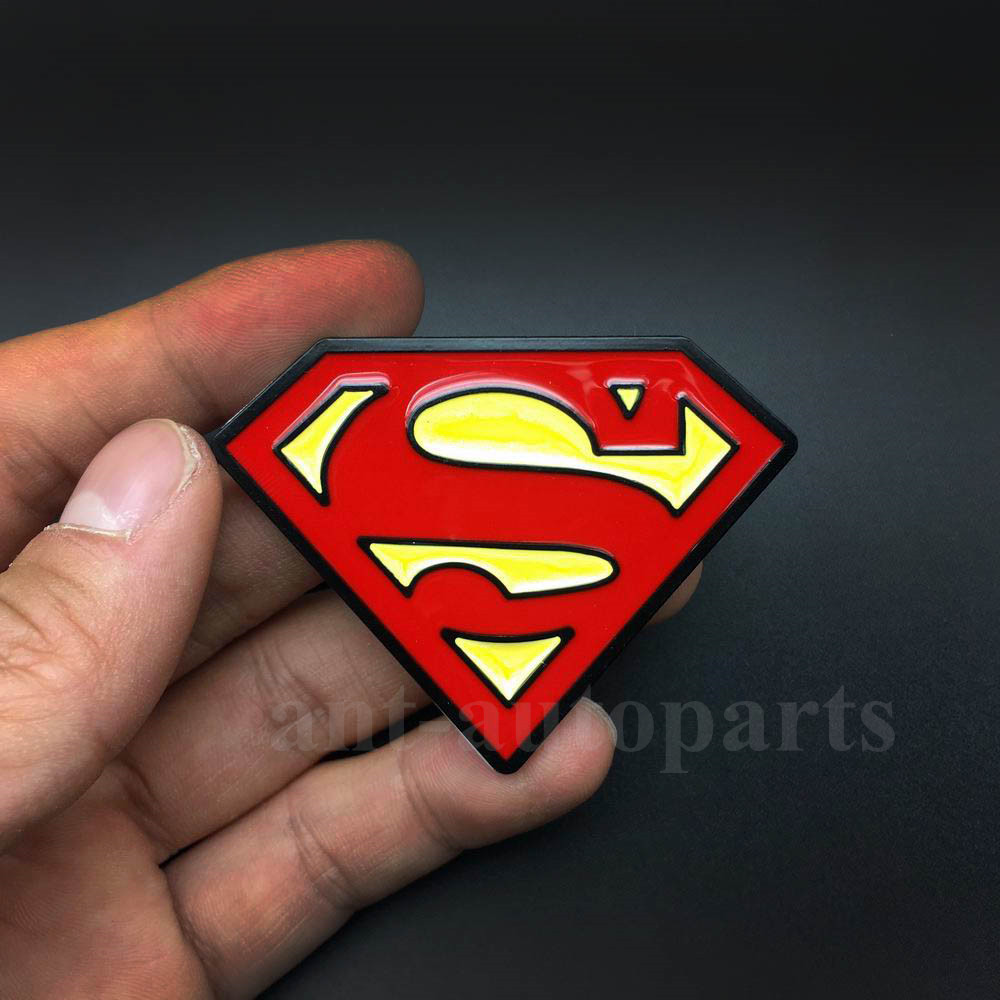 2pcs Metal Chrome Superman Logo Badge Trunk Emblem Decal Stickers Car ...