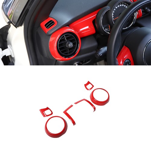 For Mini Cooper F56 14-2021 Bright Red Car Dashboard Side Vent Overlay ...
