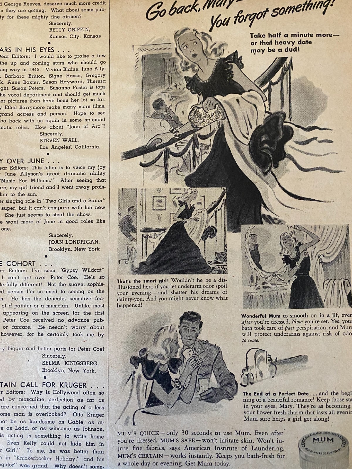 Mum Deodorant, Vintage Print Ad | eBay