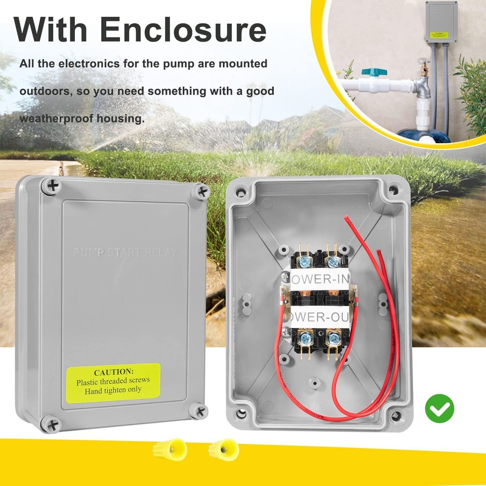 Pump Start Relay w/Enclosure 3 HP/110V/220V 24V Coil for Irrigation ...