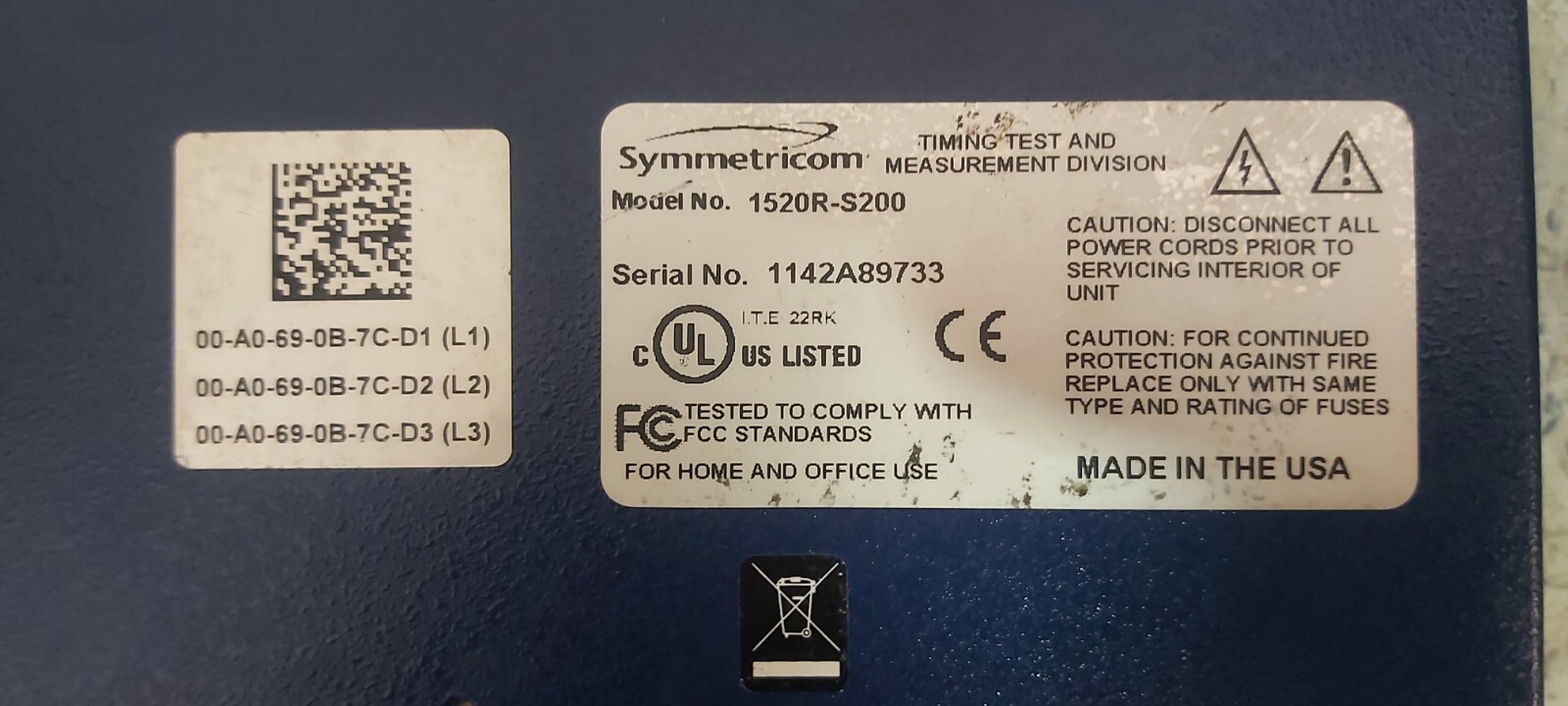 Symmetricom SyncServer S200 Network Time Server Make Offers! UPS ...