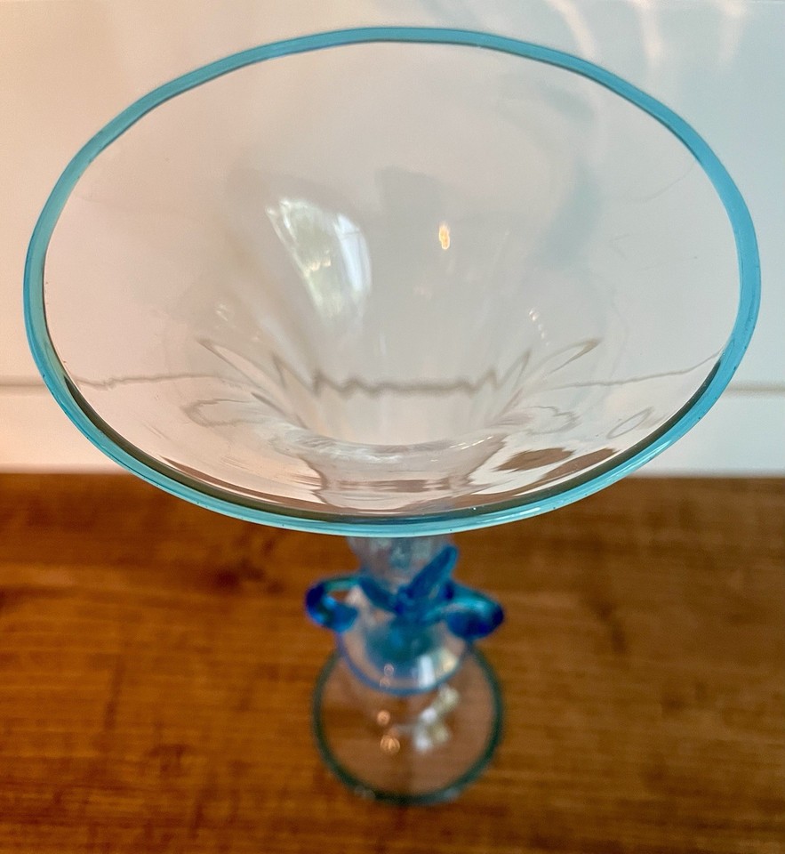 Steuben-Carder Art Deco 'Matsu-no-ke' Celeste Blue Candlestick-#3304 C ...