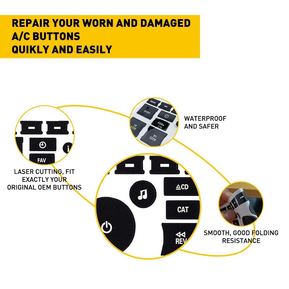 Radio Control Button Repair Decals Stickers For 07-14 Chevrolet ...