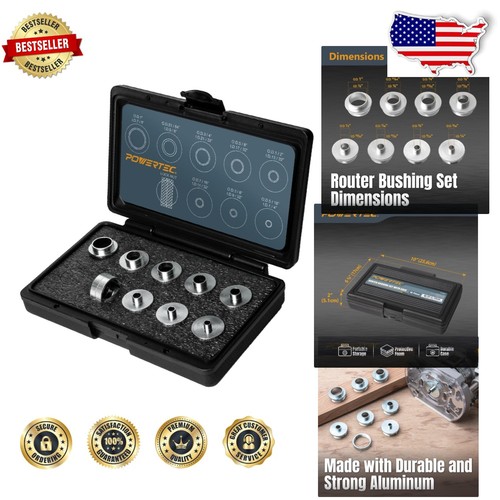 Versatile Router Bushing Guide Set - 10 Pcs, Fits Porter Cable Style ...